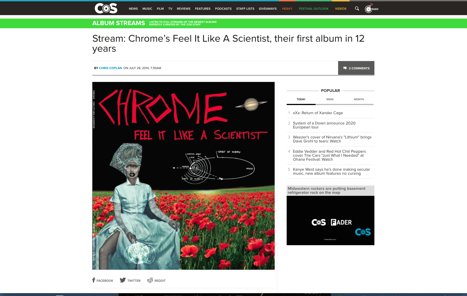 Stream: Chrome’s Feel It Like A Scientist, their first album in 12 ...